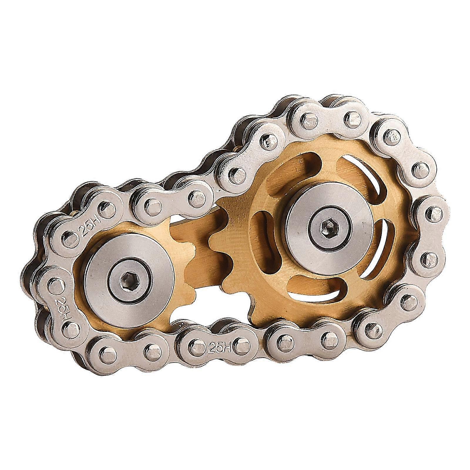 Bike Chain Gear Fidget Spinner Metal Sprocket - Stainless Steel Novelty ...