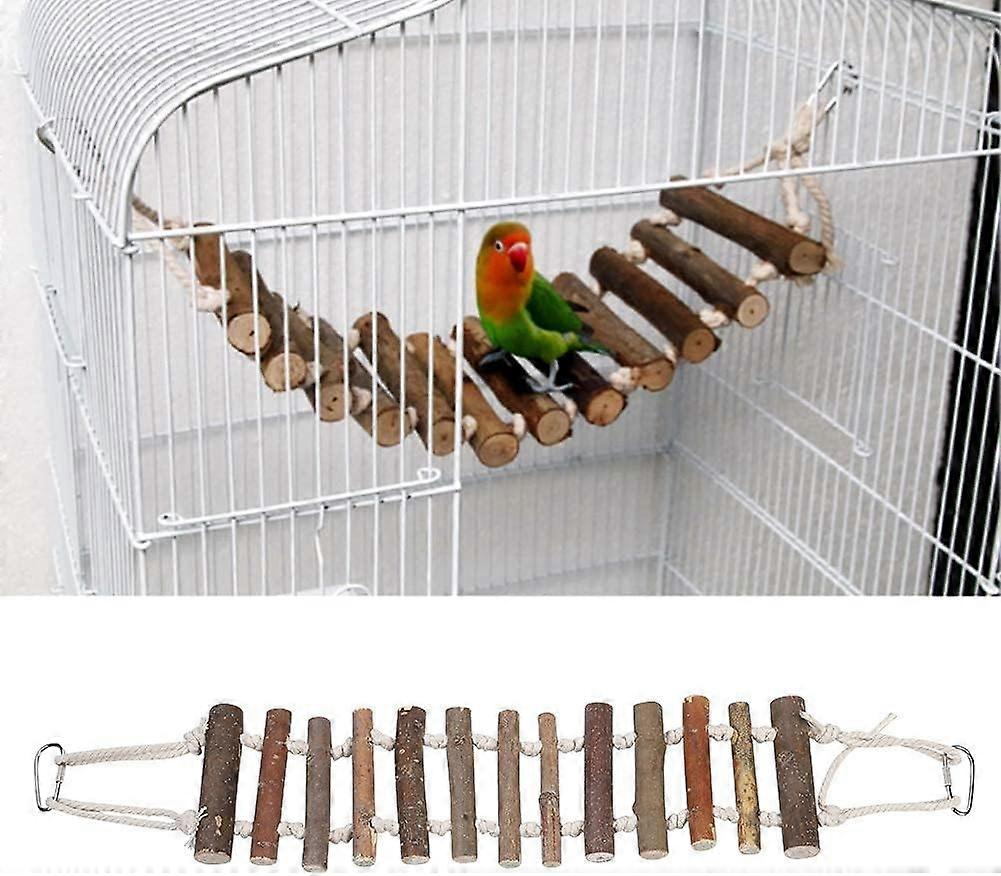 Parrot Toy - Natural Rope Ladder, Hanging Perches, Swings, Cage ...