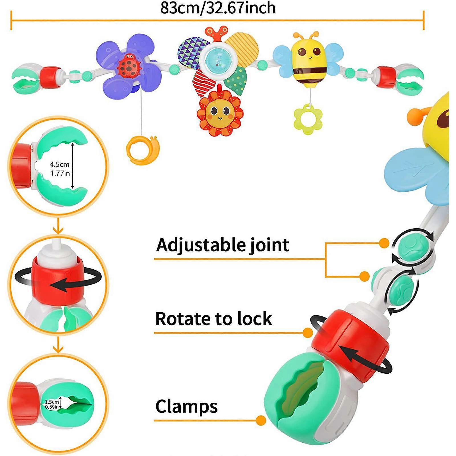 Infantino Baby Cot Crib Play Mobile Stroller Clip Pushchair & Car Seat ...
