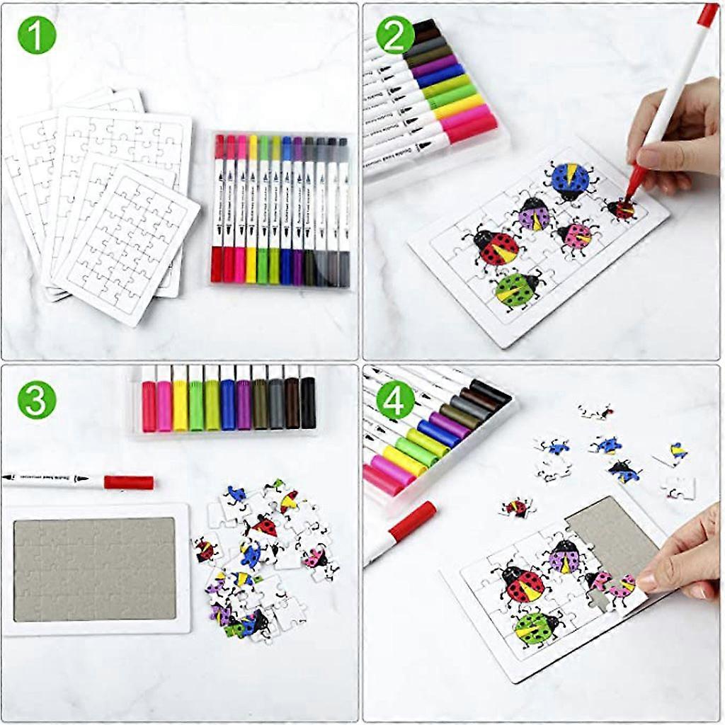Puzzle Blank Puzzles Jigsaw Pieces White on Painting Home Drawing Kids ...