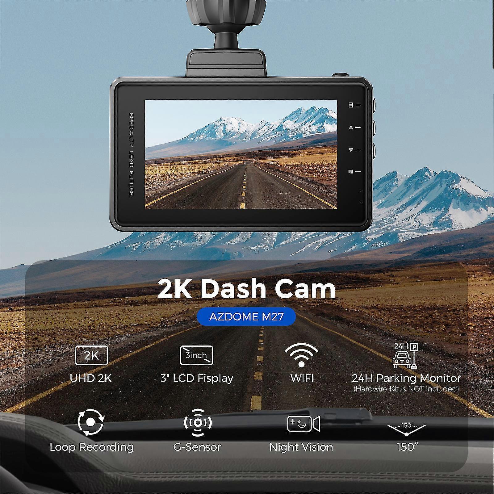 Azdome Dash Cam M27 Car Dvr 2k Resolution Fhd 1440p Built-in Wifi 3inch Ips Screen Car Recorders ...