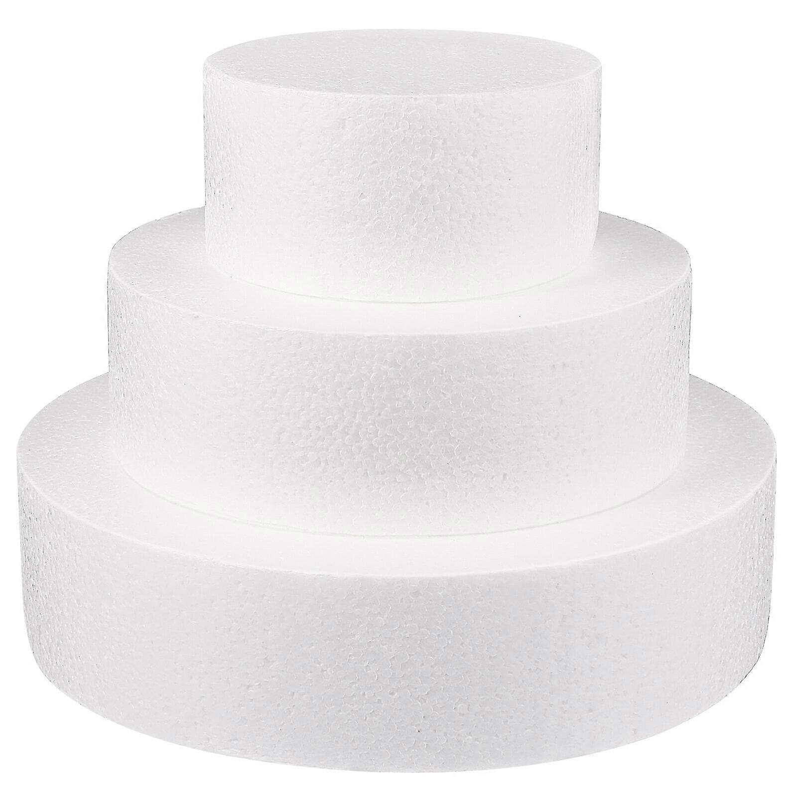 3 Pcs Foam Cakes Molds Round Cake Dummies For Wedding Cake Shop Window ...