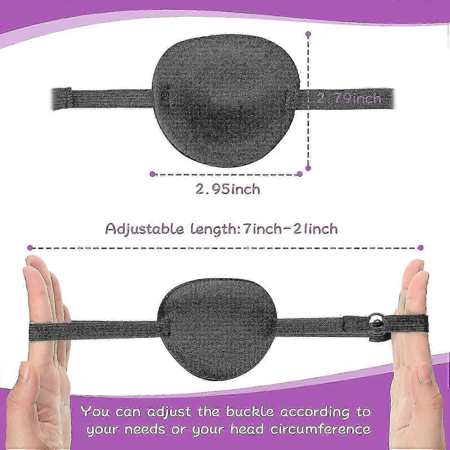 5 Pieces Eye Patch Adjustable Eye Patches With Buckle, Corrected Visual Eye Patch Pirate Eye ...