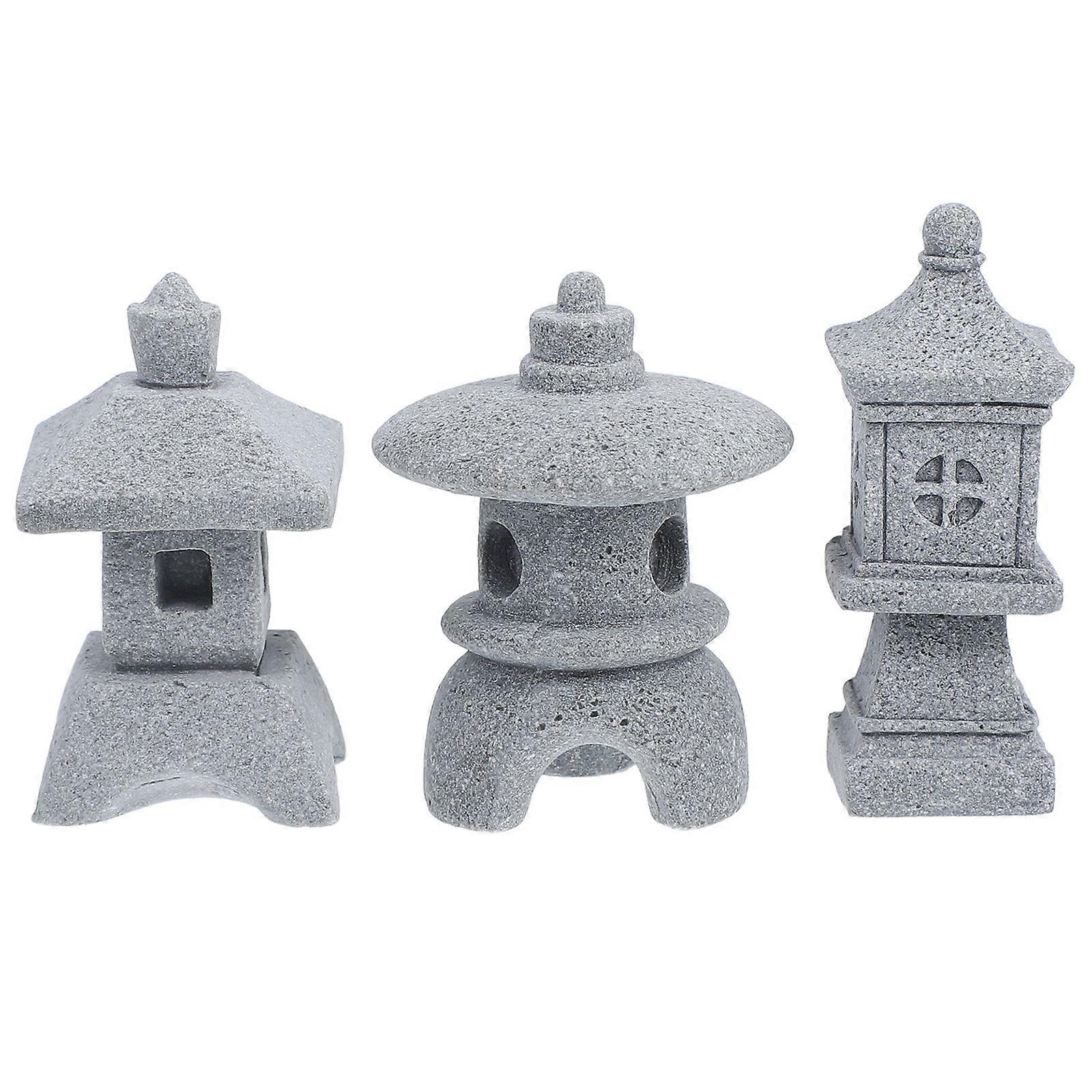 3 stks Mini Pagode Tuin Standbeeld Miniatuur Japanse Stijl Pagode ...