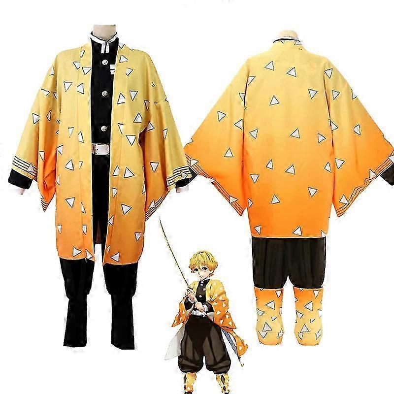 Demon Slayer Agatsuma Zenitsu Cosplay Costume Anime Kimetsu No Yaiba ...