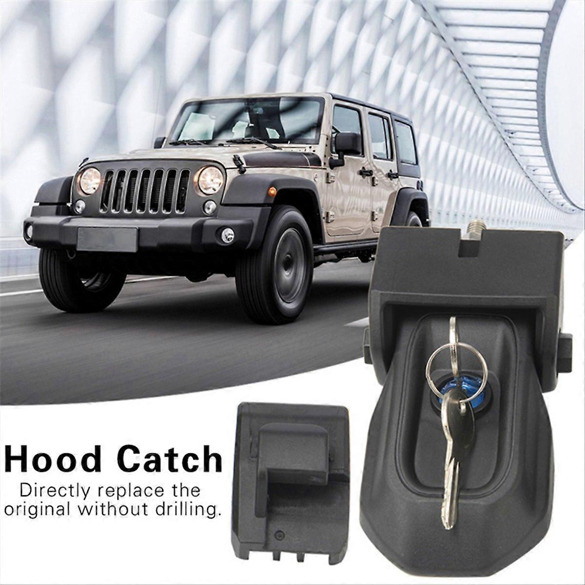 1 Set Car Hood Latch Lock Kit With Lock Key For Jeep Wrangler Jl Jlu ...