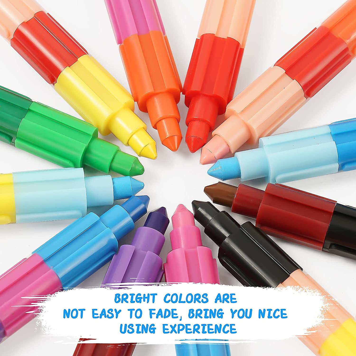 12 X Stacking Crayons, Colouring Pencils Rainbow Point Crayons ...