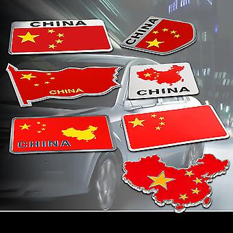 2stk Kina flag klistermærke delikat 3d mønster aluminium kuppelformet ...