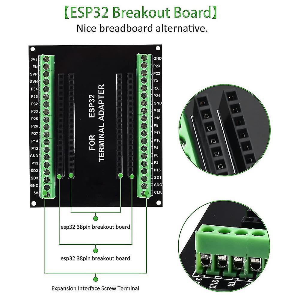 Esp32 Breakout Board Gpio 1 Into 2 Compatible With Nodemcu-32s Lua 38pin Gpio Expansion Board ...