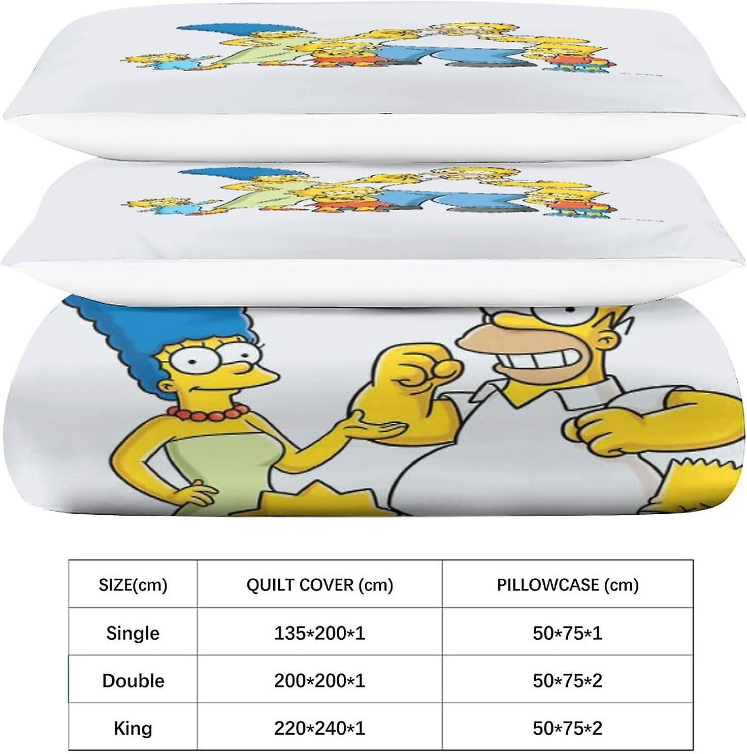 EKENOZ The Simpsons 3D Printed Duvet Cover Set Soft Microfiber Cartoon ...