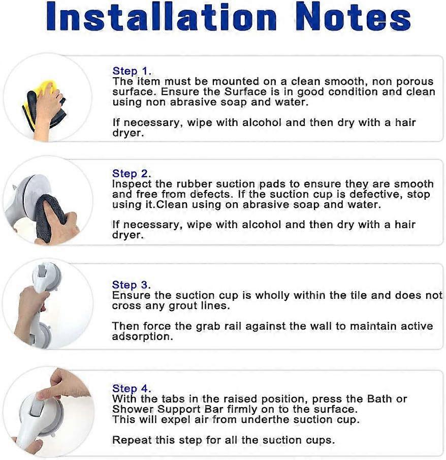 Shower grab rail, grab rail with suction pad and quick release for ...