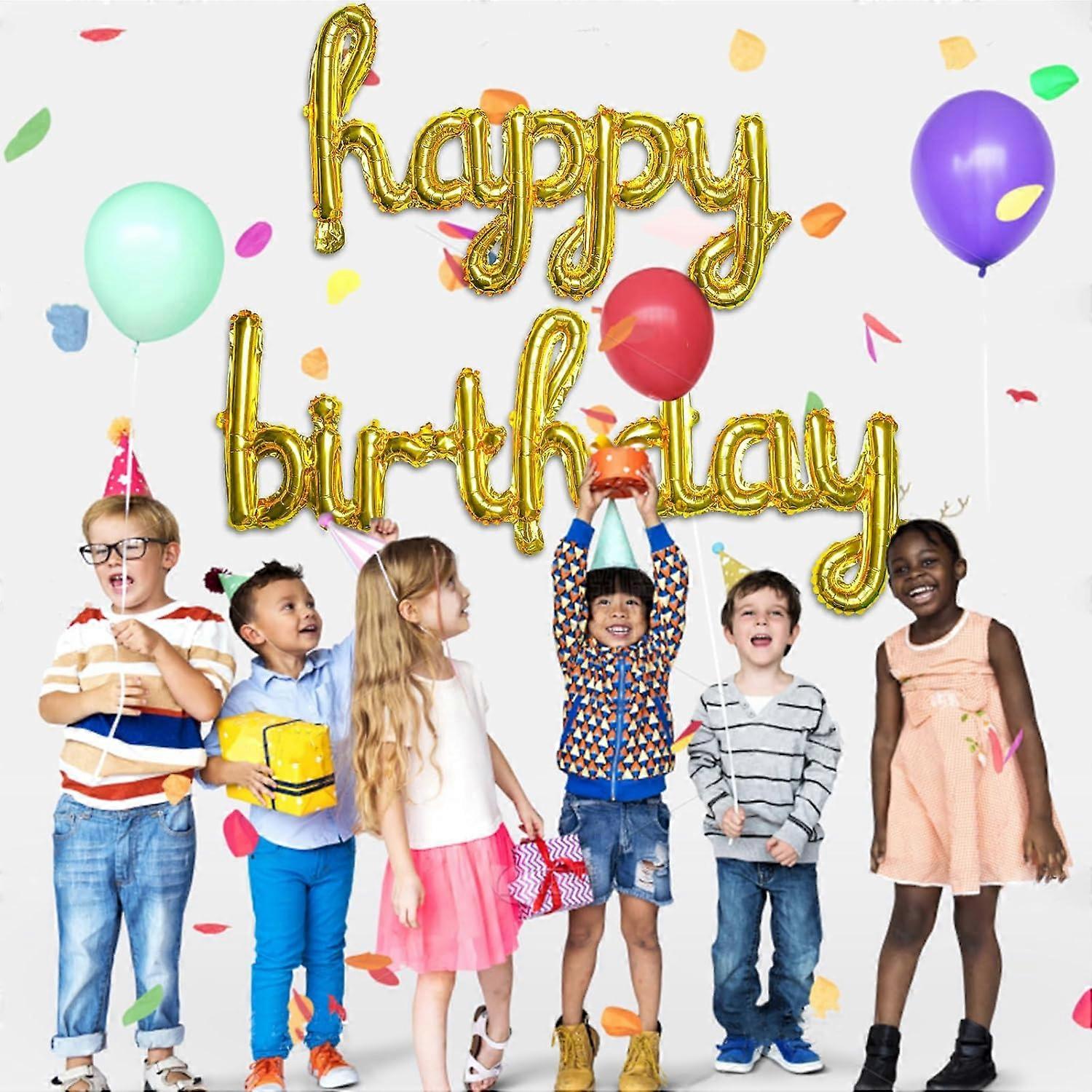 2pcs Happy Birthday Balloon Banner, 16 Inch Happy Birthday Balloons ...