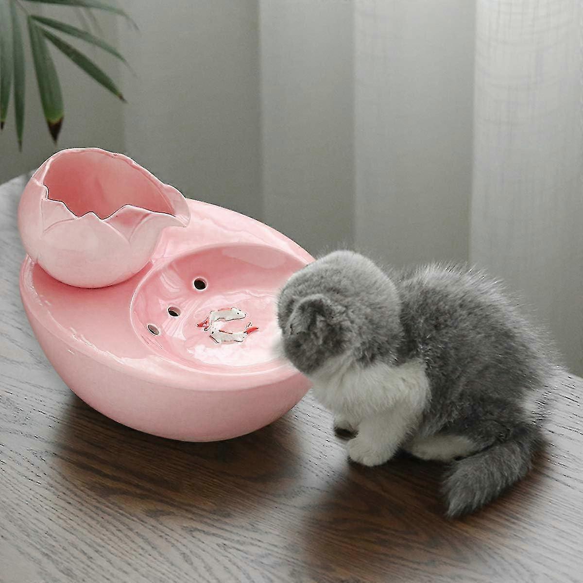 Cat Water Fountain Ceramic, 1.5L Pet Fountain Dog Water Dispenser ...