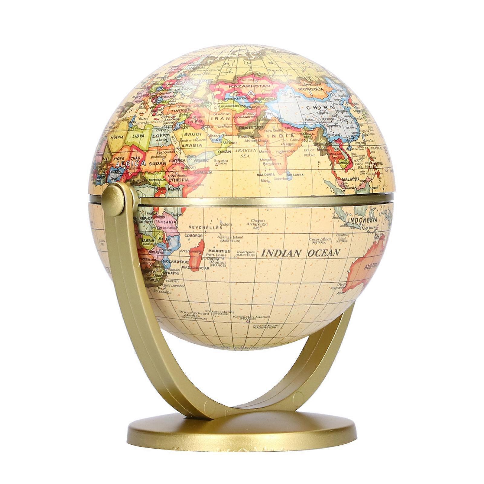 Mini World Map Globe English Edition Desktop Rotating Earth Geography ...