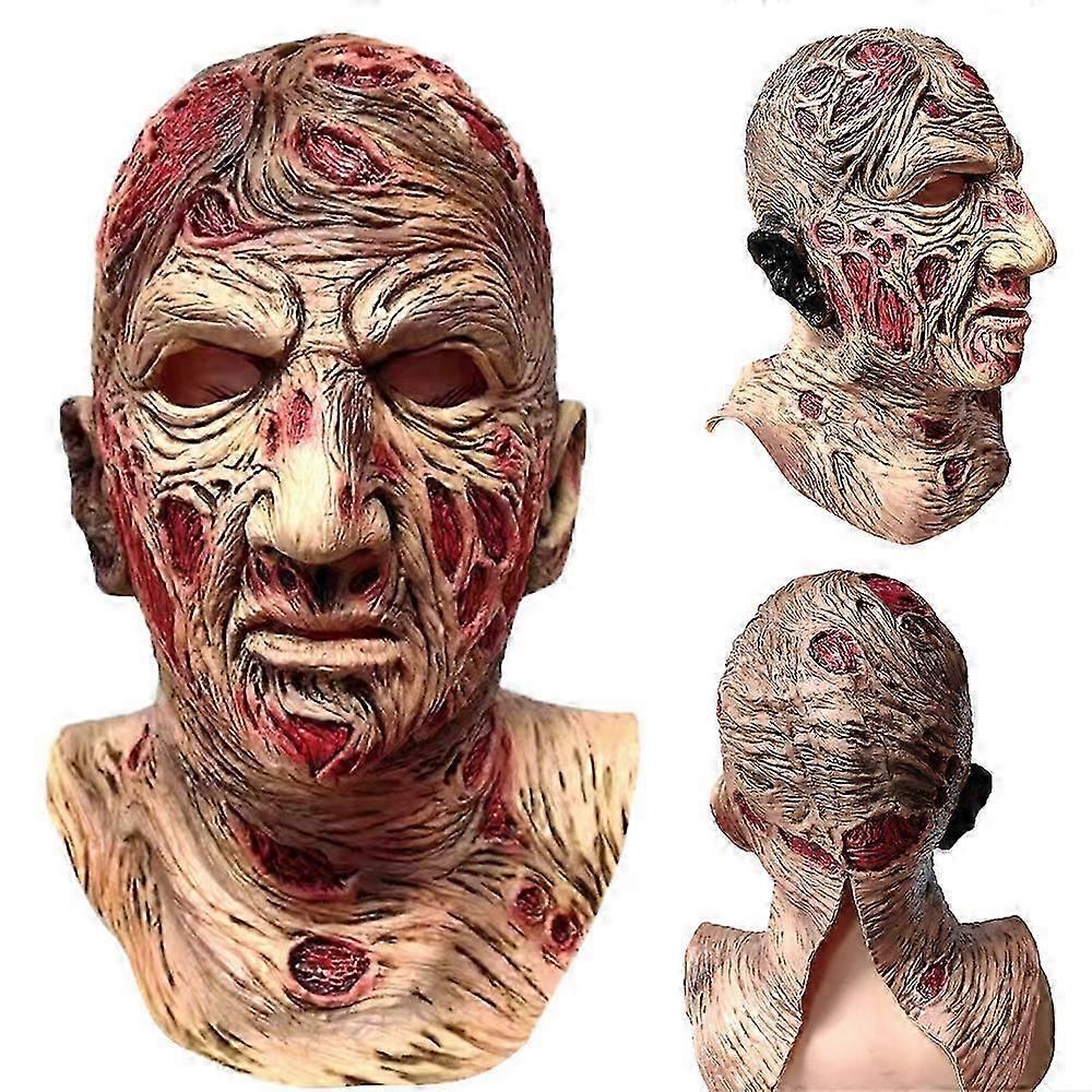 Freddy Krueger Horror Latex Fancy Dress Masks Halloween Cosplay Costume ...