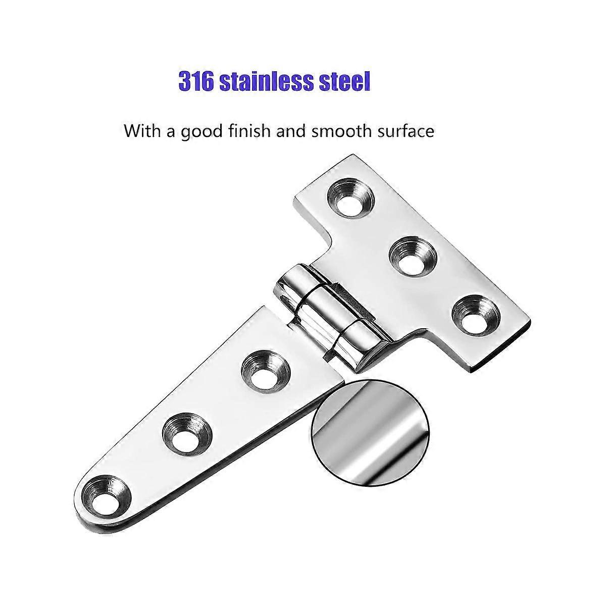 Marine Grade T Hinges, Boat Hinges, 4 Inch x 2 Inches, No Noise, Heavy Duty 316 Stainless Steel ...