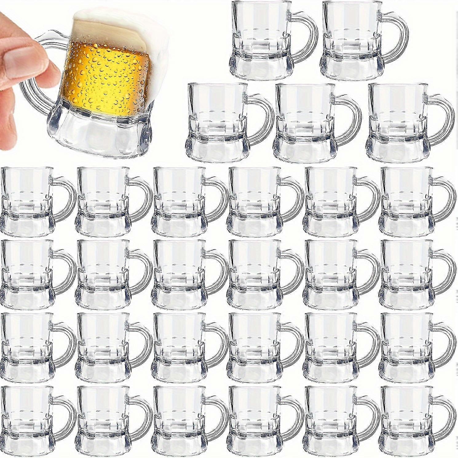 12PCS Mini Beer Mug & Shot Glass Set - Premium Clear Steins with ...
