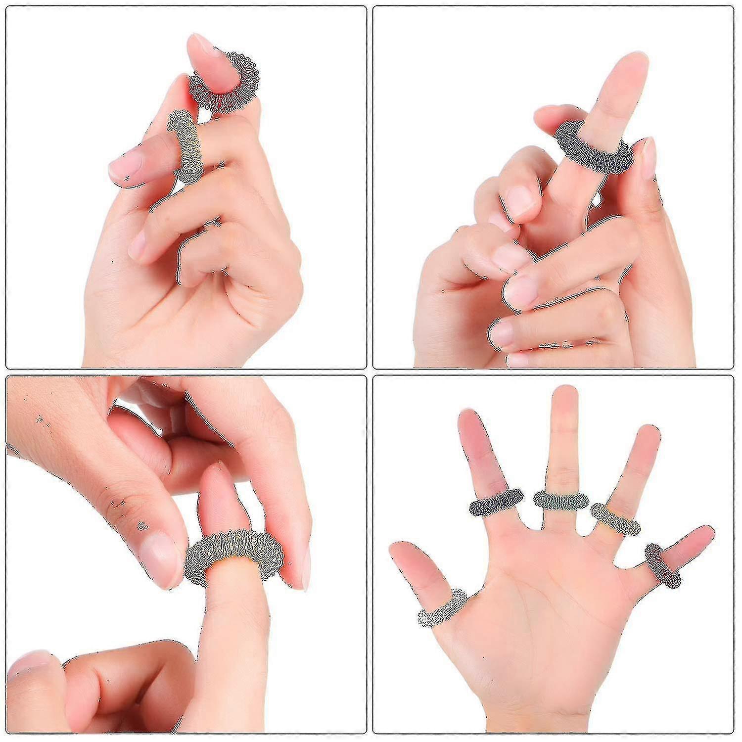 12 Pieces Acupressure Ring Spiky Sensory Finger Rings Massage Rings Se ...