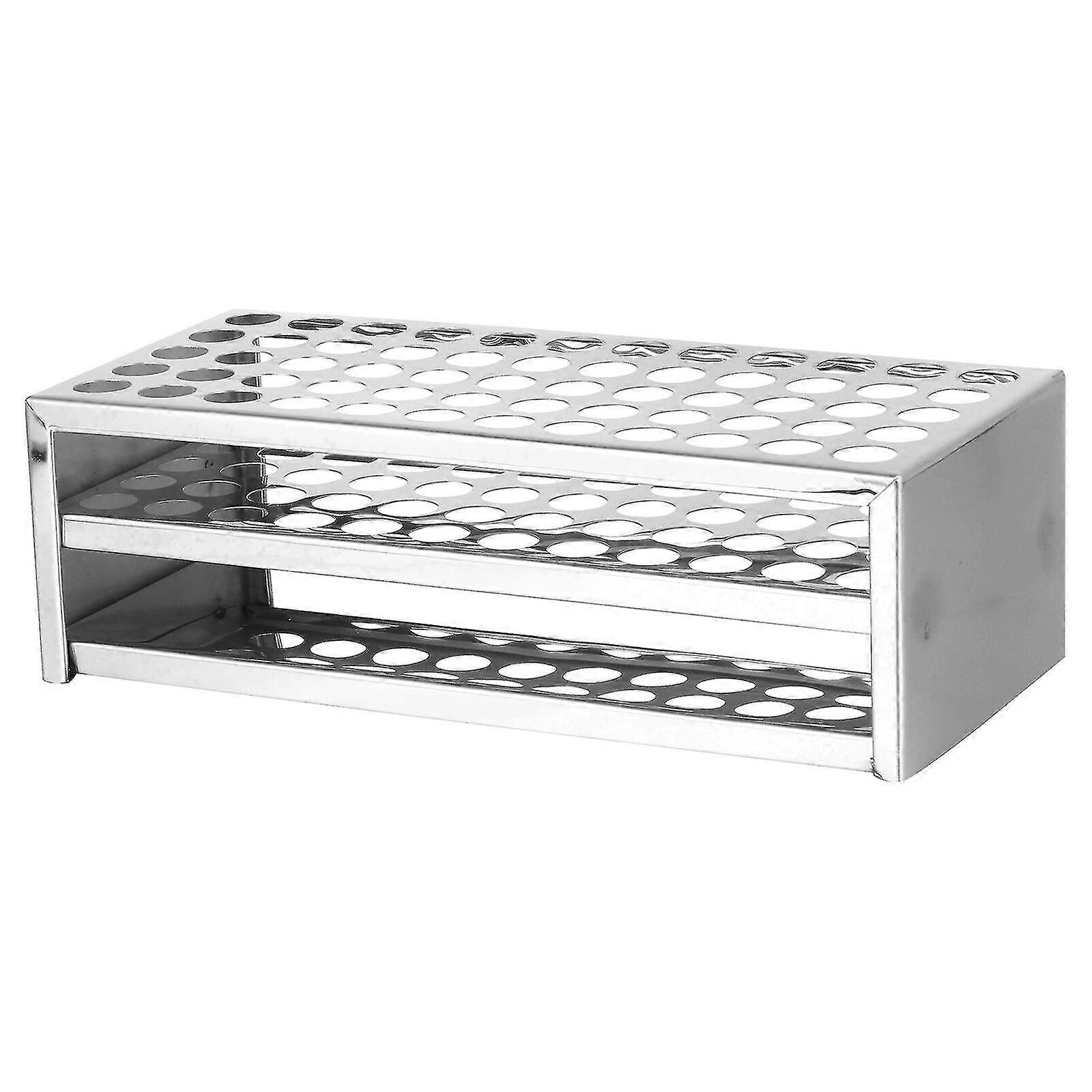 1PC Laboratory Test Tube Stand Metal Test Tube Rack (Silver 13.5MM 60 ...