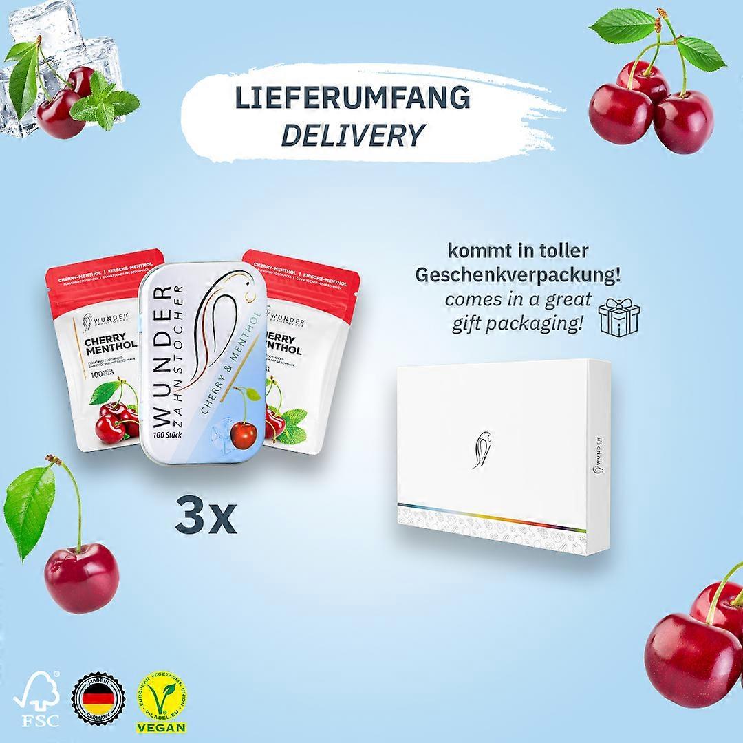 Miracle Toothpicks with Flavor - Bundle of 3 Cherry-Menthol Aromatic ...