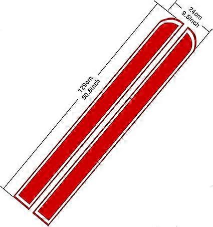 2pcs 129cm x 24cm Car Hood Stripe Sticker Car Body Racing Side Stripe ...