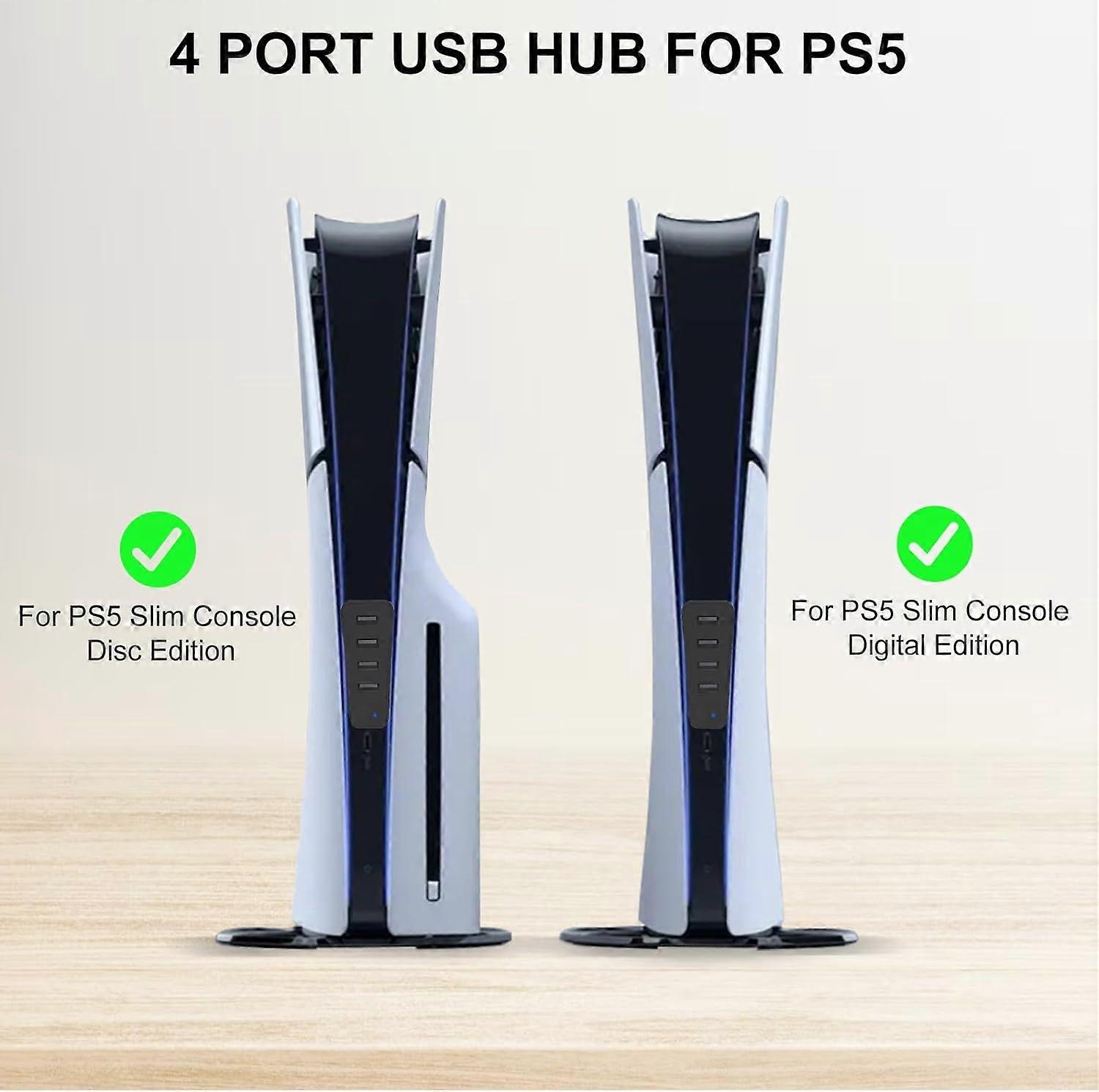 USB Hub for PS5 Slim Console, High-Speed Expansion Hub Charger Splitter ...