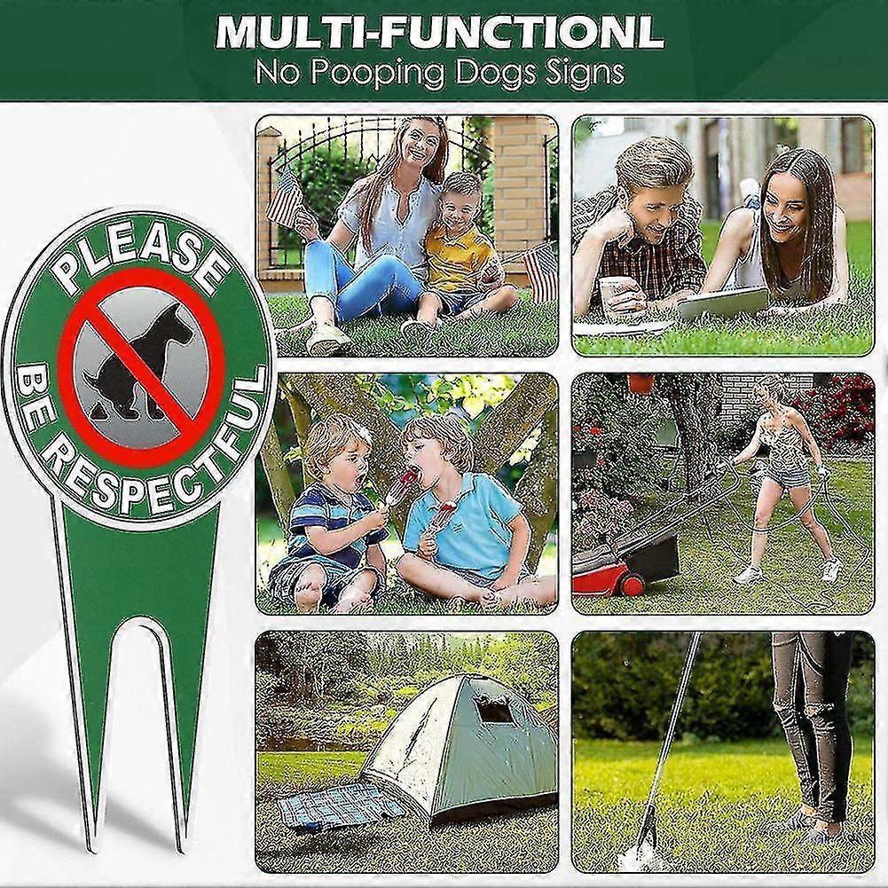 4 Pieces No Poop Dog Signs Be Respectful No Pooping Dog Lawn Signs No ...
