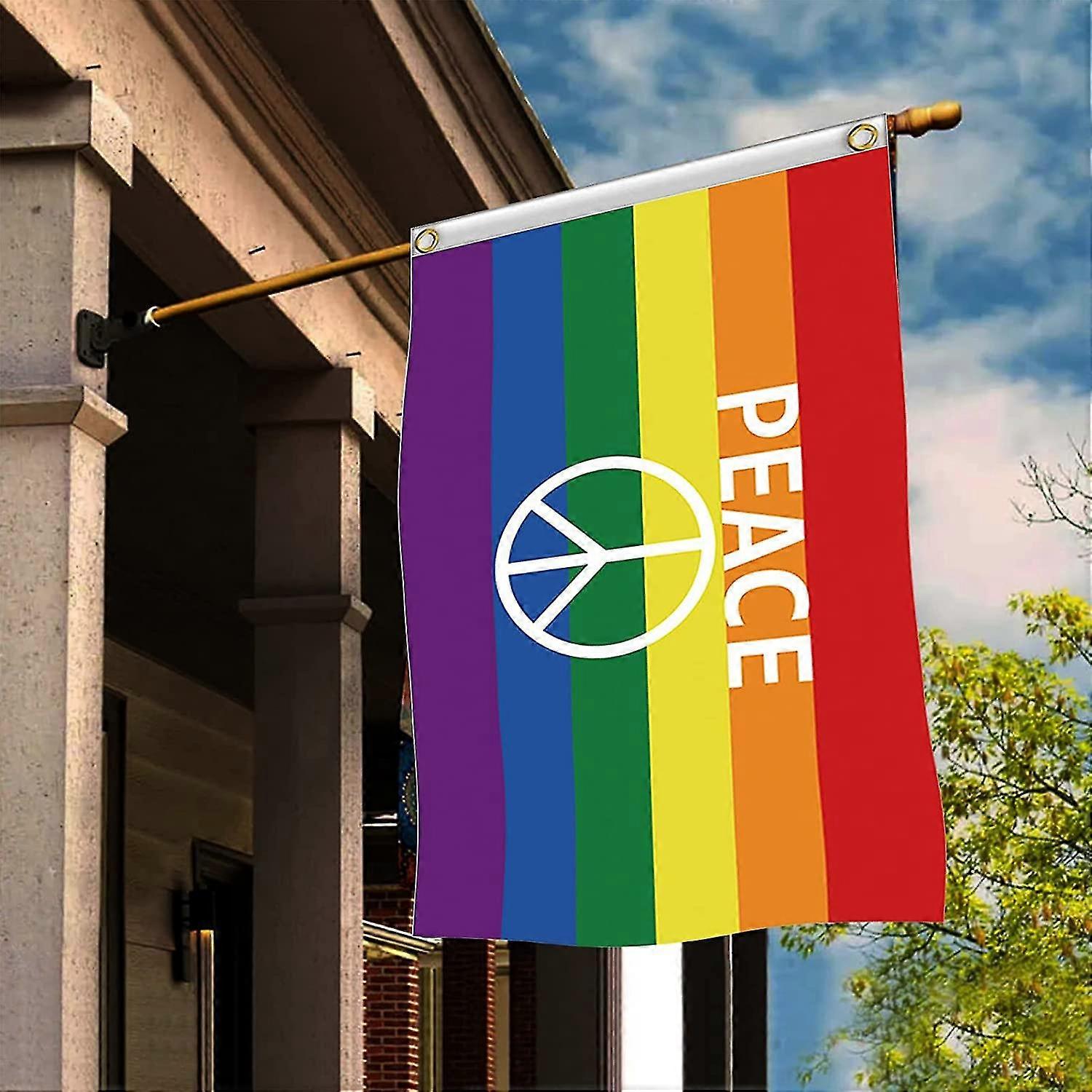 Peace Flag, Rainbow Flags For Outdoors Decorative, Double Printed World ...