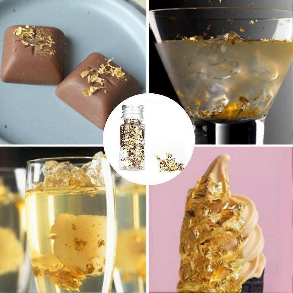 2Pcs Edible Gold Leaf, Genuine Gold Flakes for Cooking, Cakes, Makeup ...