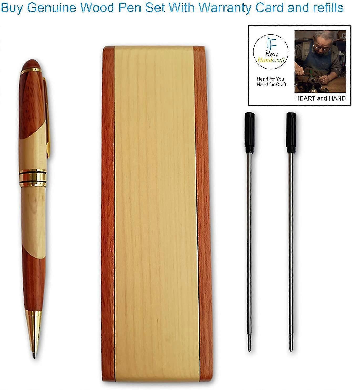 Luxury Wooden Ballpoint Pen Gift Set With Business Pen Case Display ...