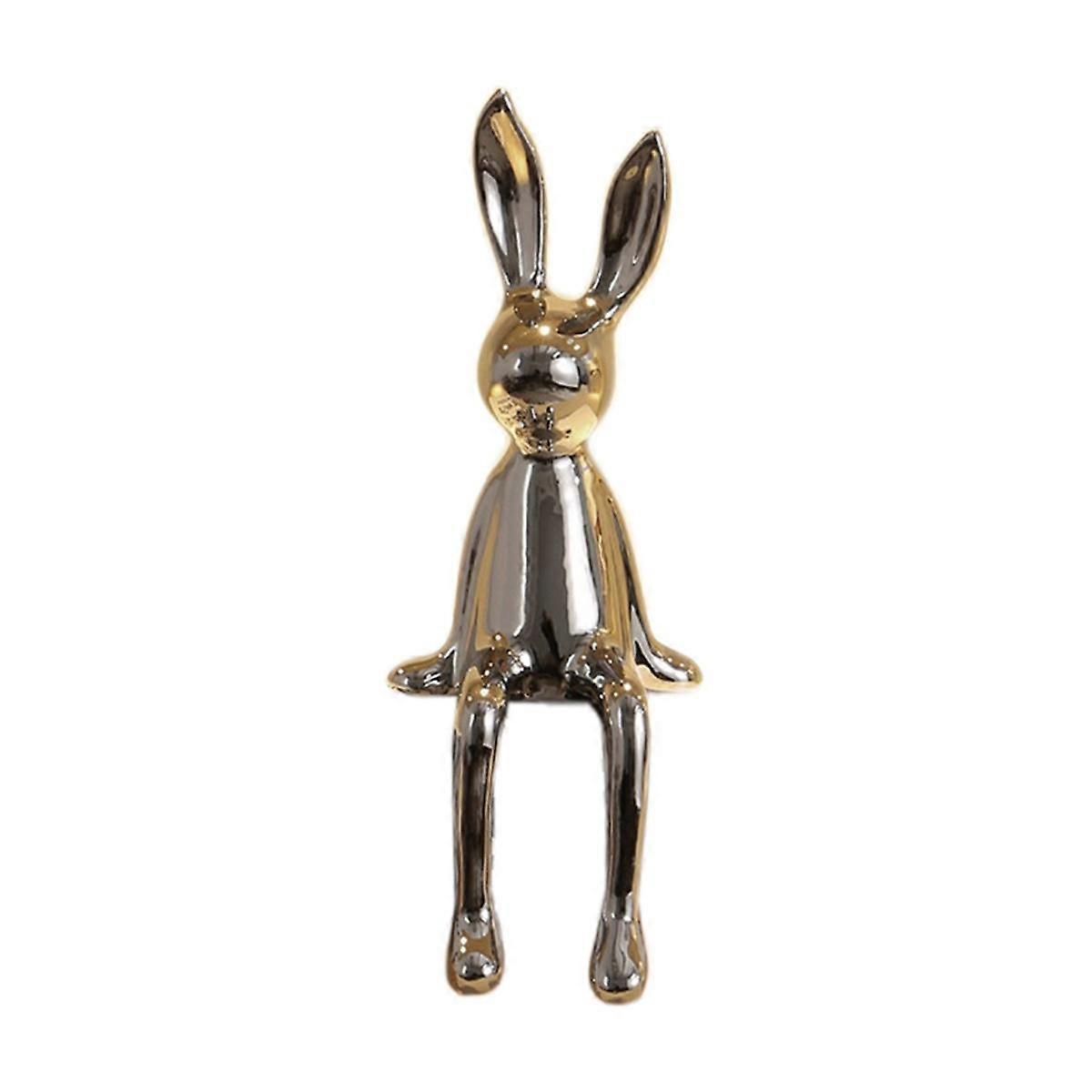 Rabbit Statues Ceramic Crafts Shiny Modern Nordic Animal Figures ...