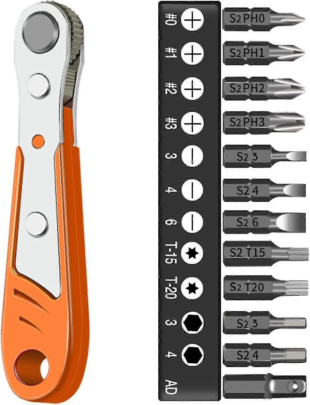 Mini Ratchet Screwdriver 1/4 Inch Socket And Hex Bit Screwdriver ...