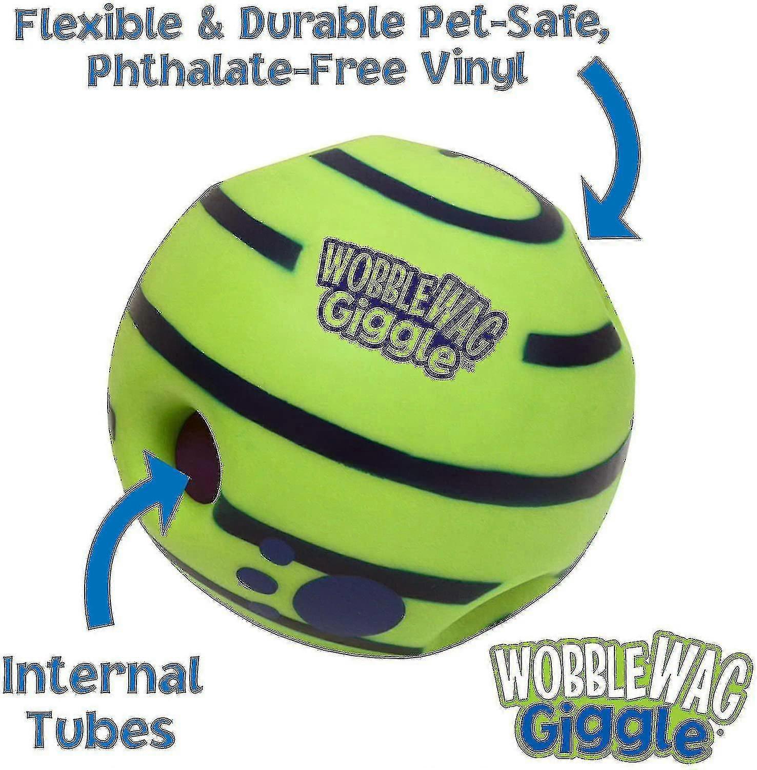 Wobble Wag Giggle Ball, Interactive Dog Toy, Fun Giggle Sounds,14cm ...
