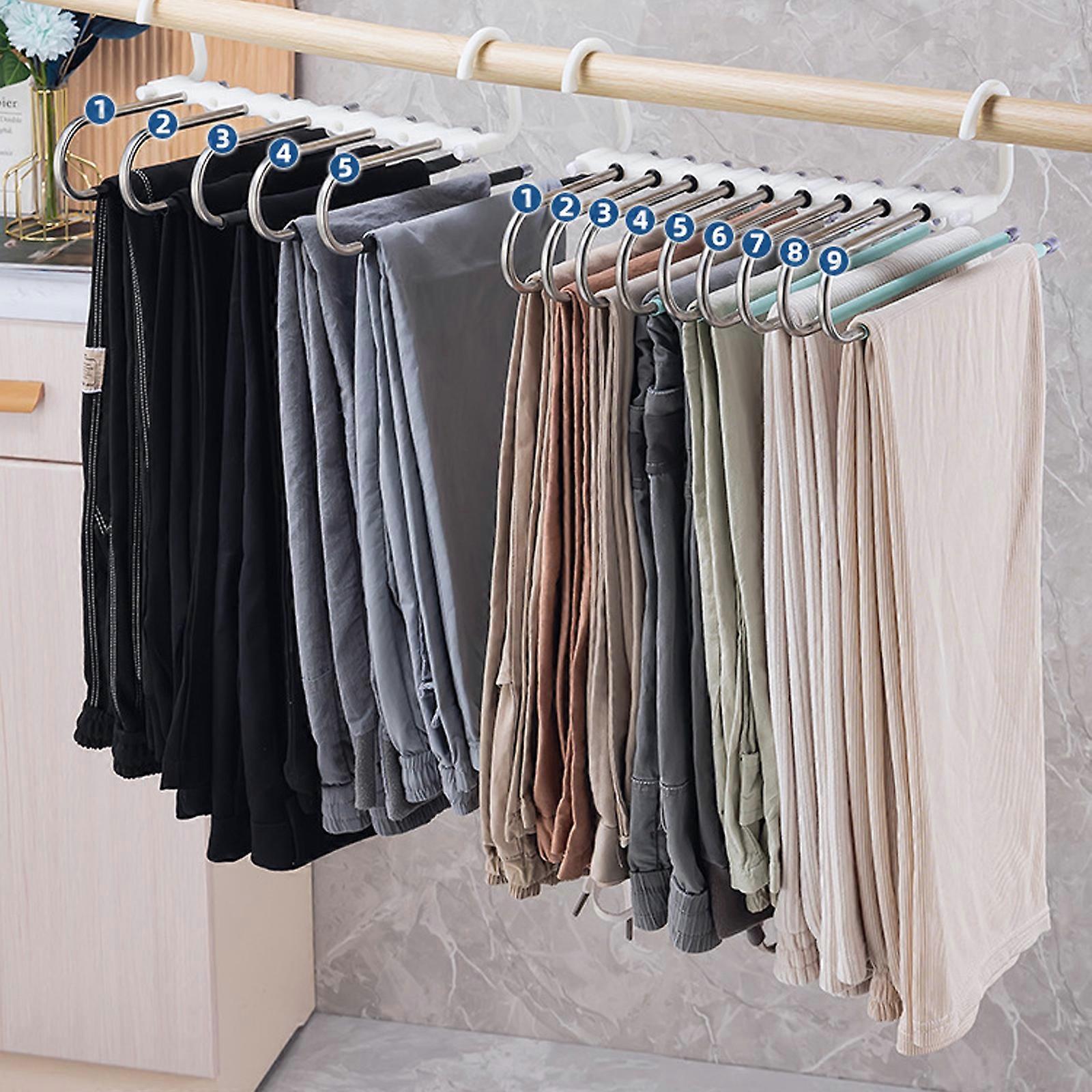 2 Pcs Household Trouser Hanger Clothes Hanger Wardrobe Storage Rack ...