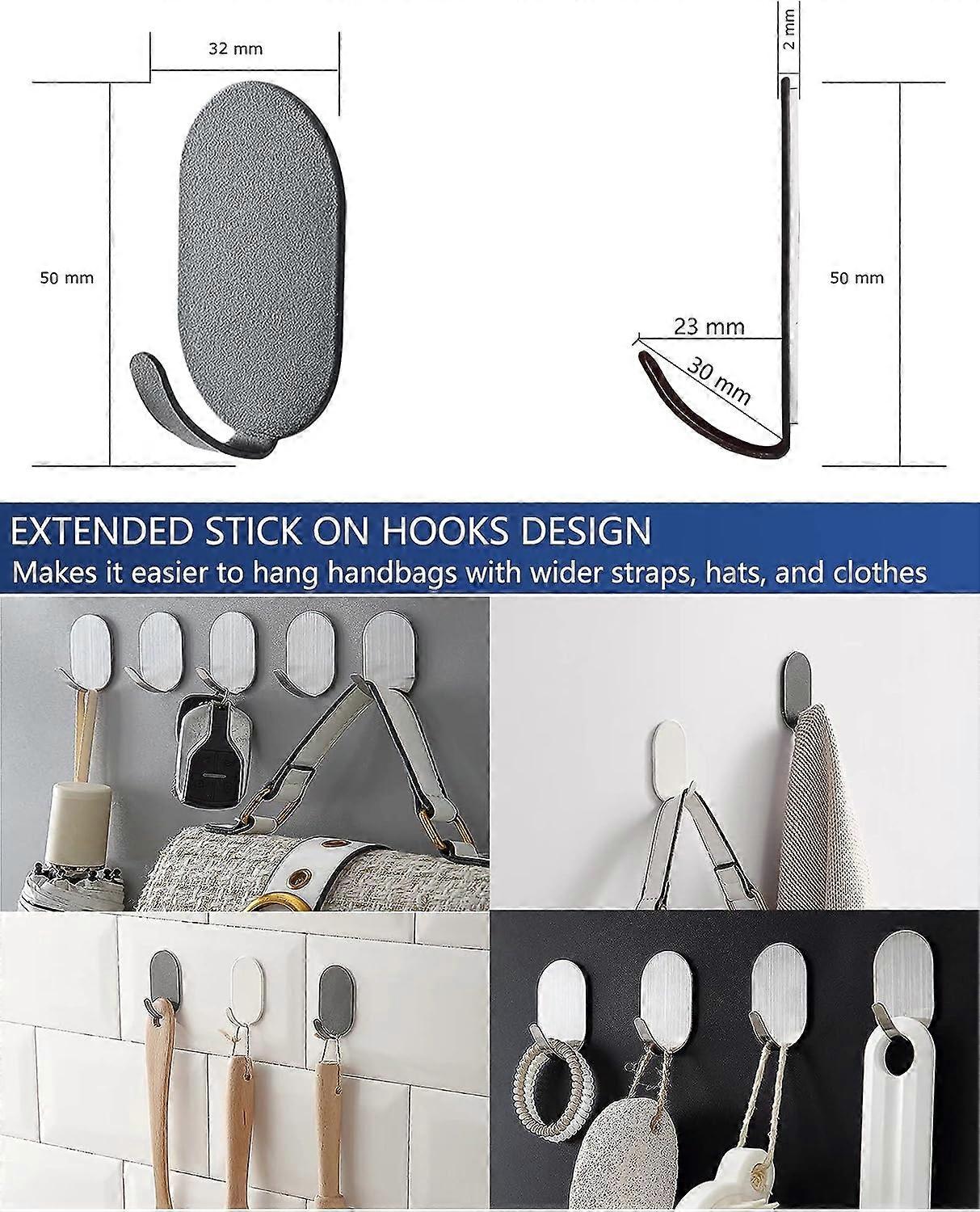 Self Adhesive Hooks White 10 Pcs Self Adhesive Hooks Extra Strong ...