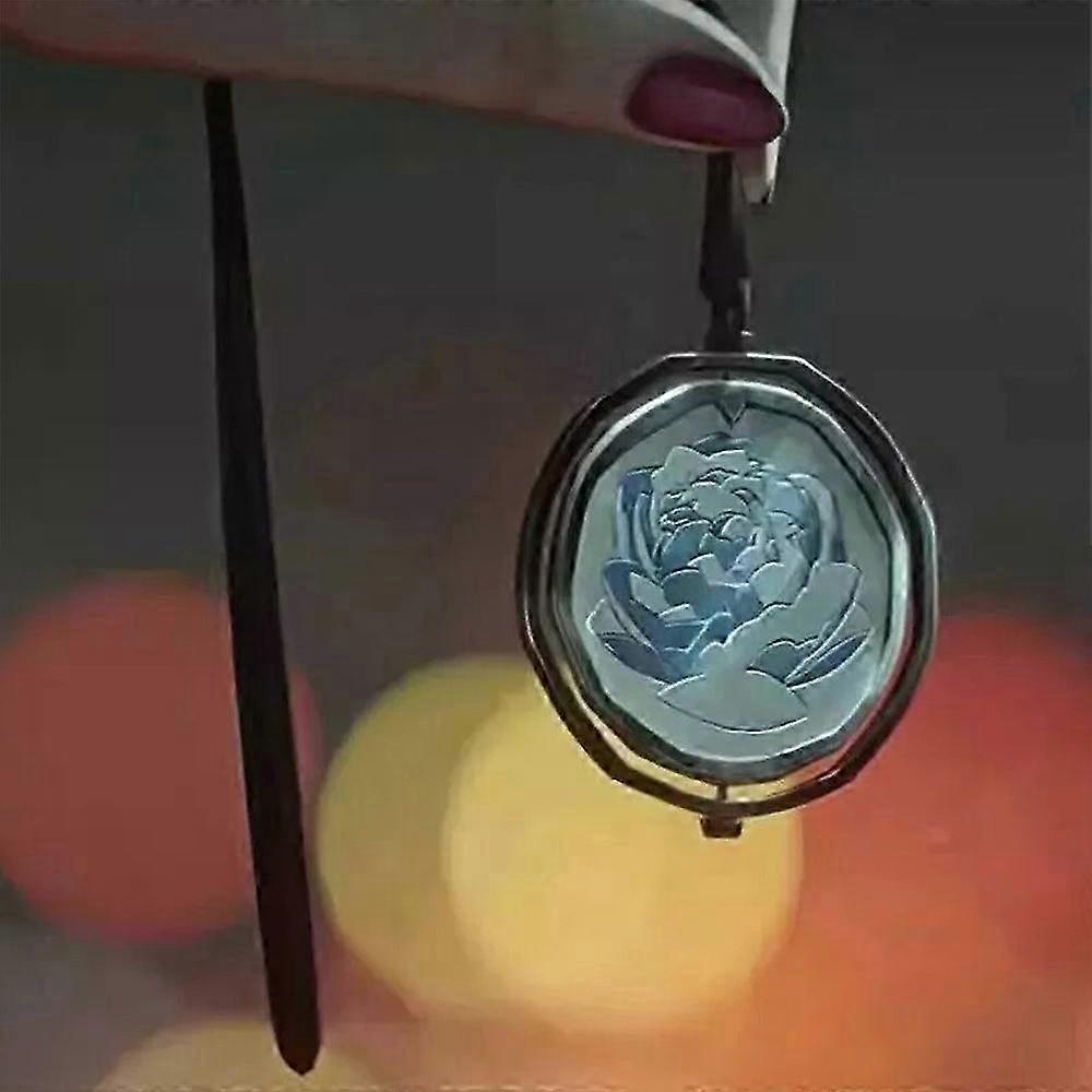 Arcaine Blue Rose Necklace, Rotatable Arcane Necklace Powder Pendant ...