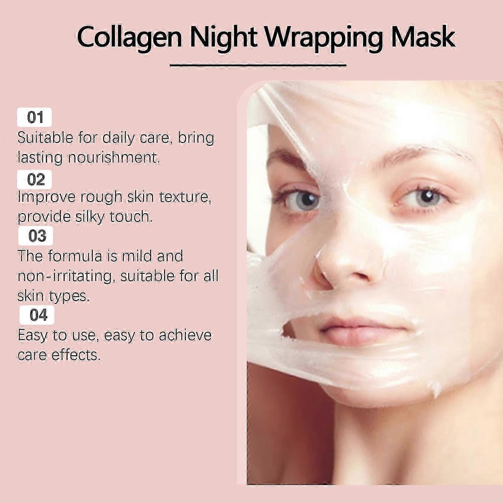 Collagen Night Wrapping Mask, Collagen Peel Off Facial Mask, Elasticity ...