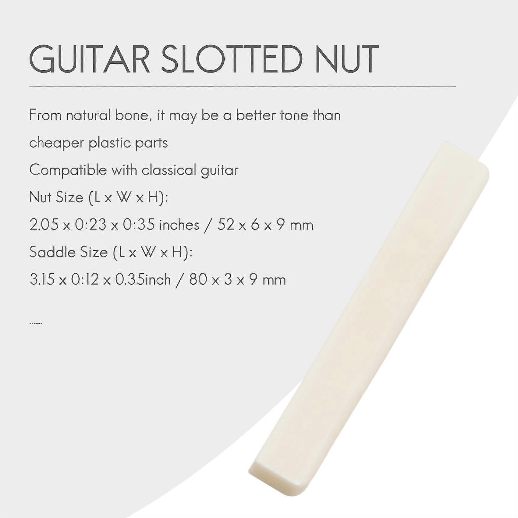 Classical Guitar Bone Slotted Saddle Nut Set | Fruugo UK