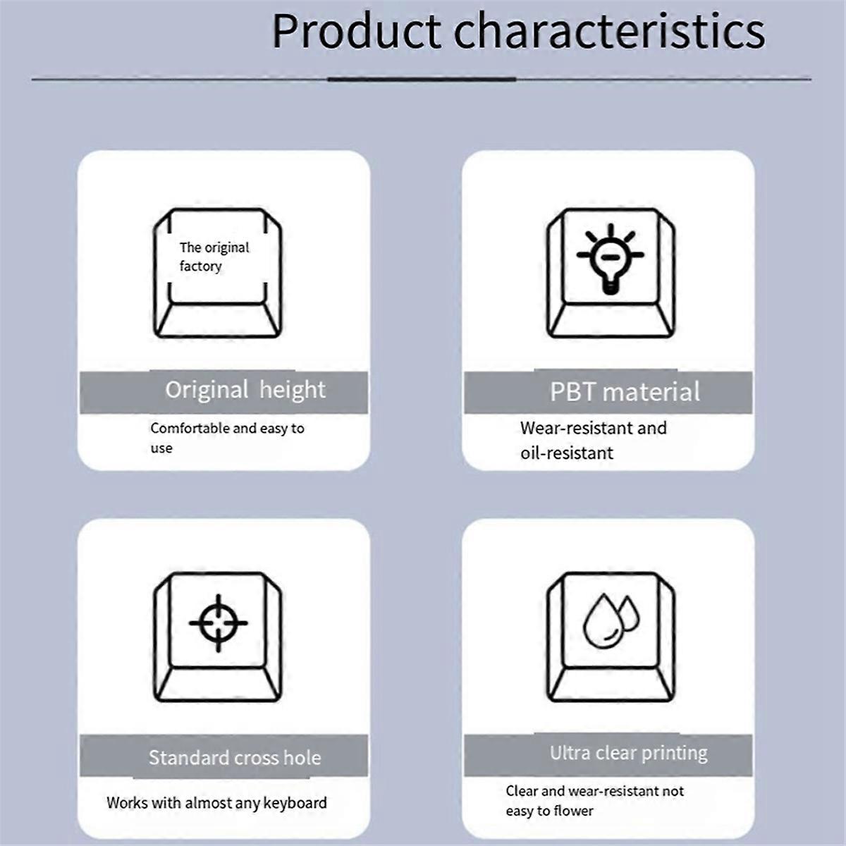 Gradient Purple Double Shot PBT Keycap Backlit Keycap 130 Key Full ...