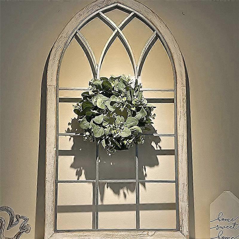 2 Pack Green Eucalyptus Wreath Round Wreath Artificial Wreath Farmhouse ...