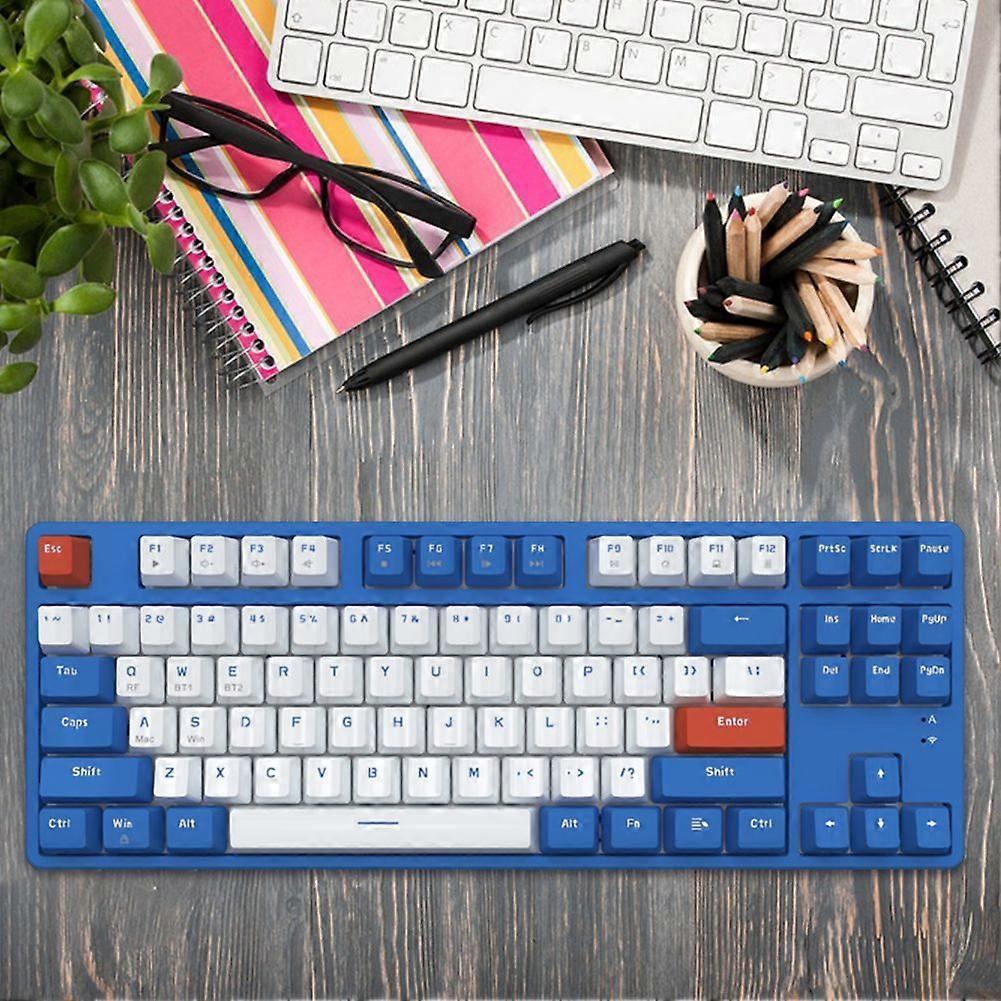 Fashion 87 Keys Wireless Keyboard 2.4G Bluetooth-compatible Mechanical ...