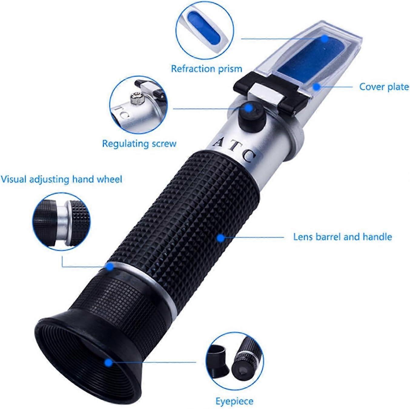 Brix Refractometer, 032% Refractometer Meter Beer Handheld Sugar Meter ...