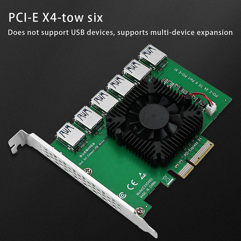 6-port Expansion Card PCIE X4 Brings Great Extendability Gold-plated ...