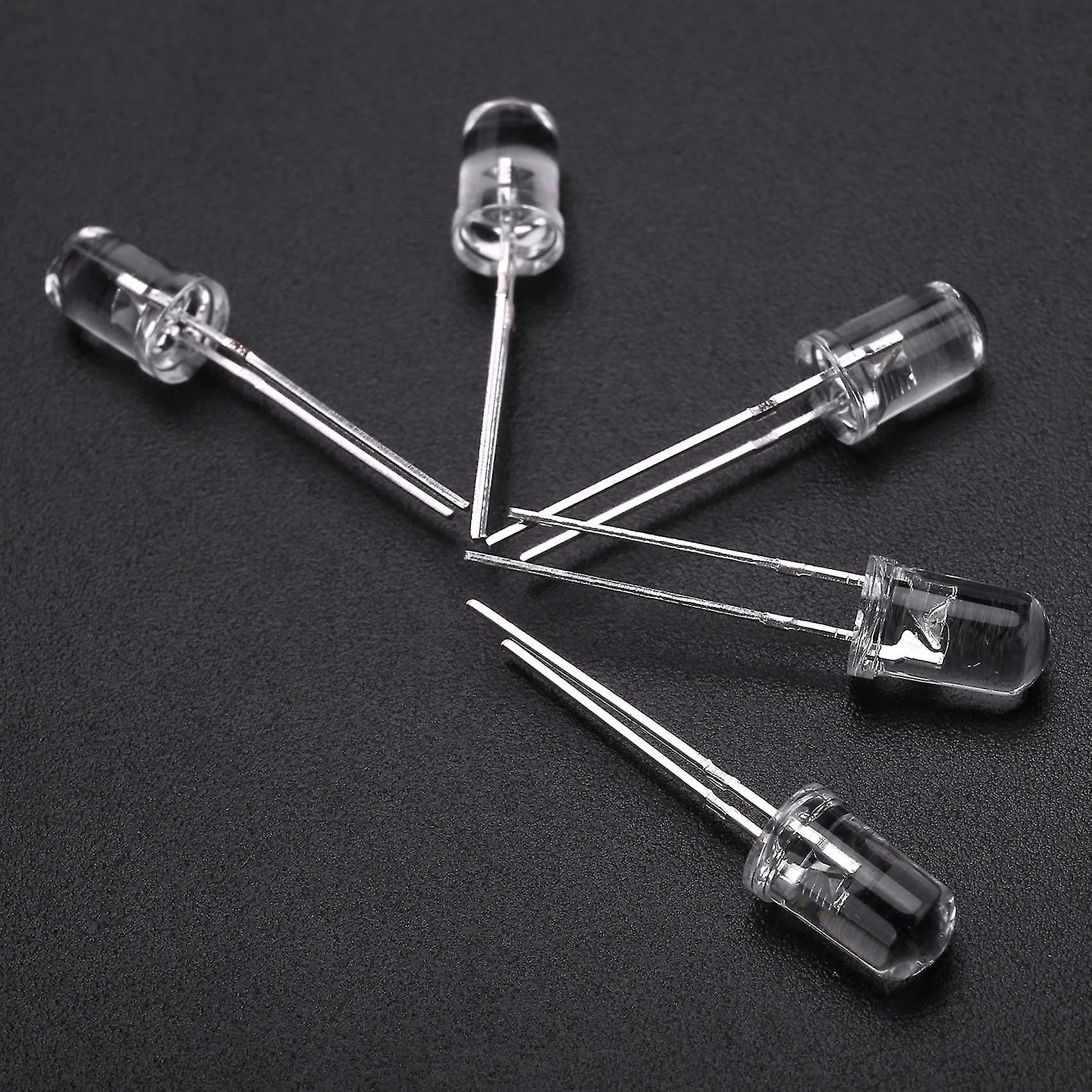 100 Pcs 5mm Warm White Led Diode Lights Dc 3v 20ma Bulb Electronics ...