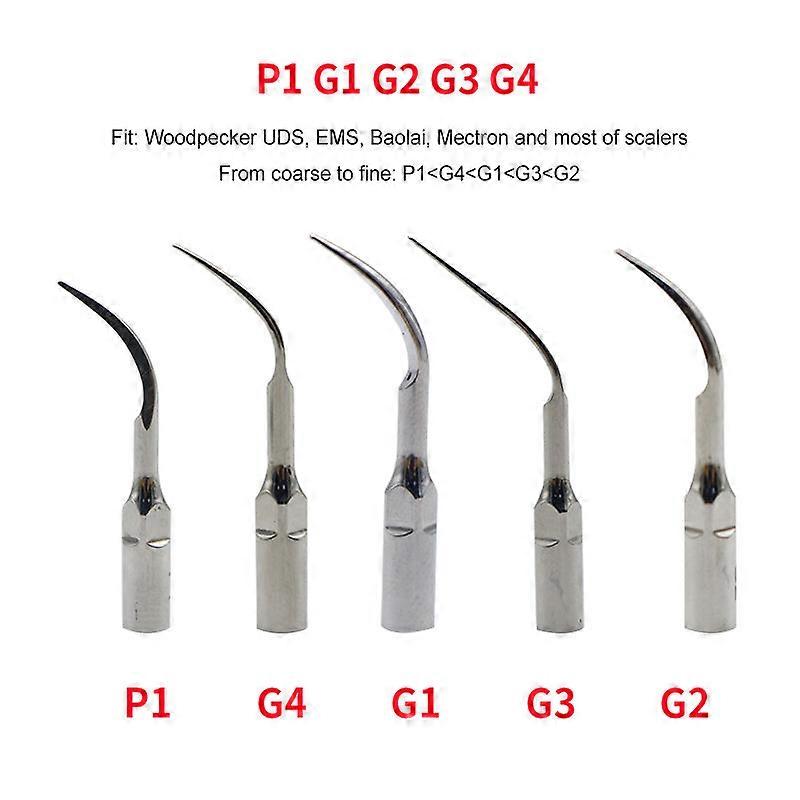 10pcs Titanium Gold Ultrasonic Scaler Dental Tips For EMS Woodpecker ...