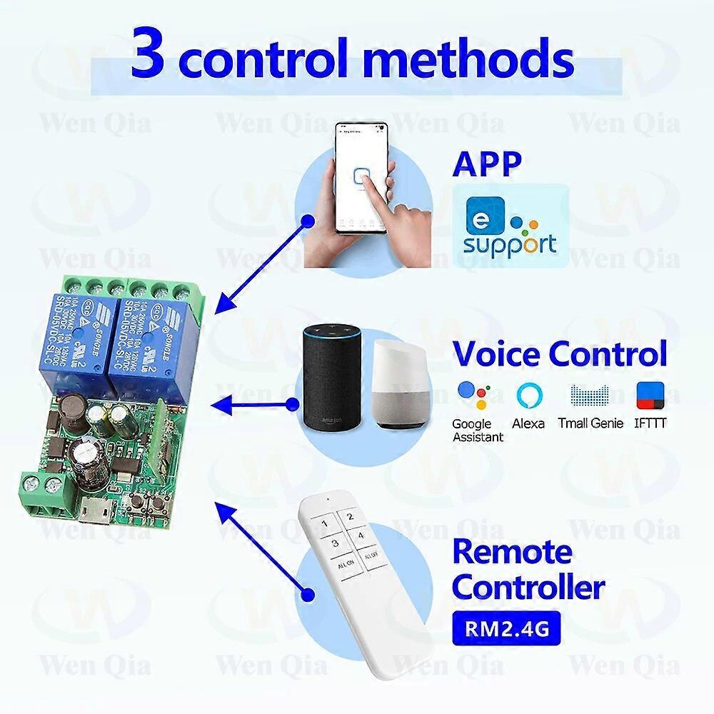 EWelink 2 CH WiFi Smart Switch,5V 12V 24V 48V Relay,Timer Module,Alexa ...