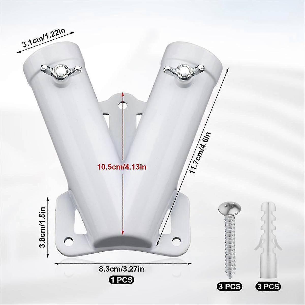 Double Flagpole Bracket Holder, V Shape Aluminum Alloy Flagpole Wall ...