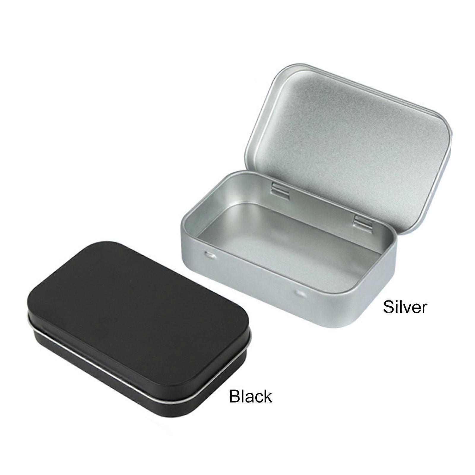New Arrive 2Pcs Metal Hinged Tin Box Container Mini Portable Small ...