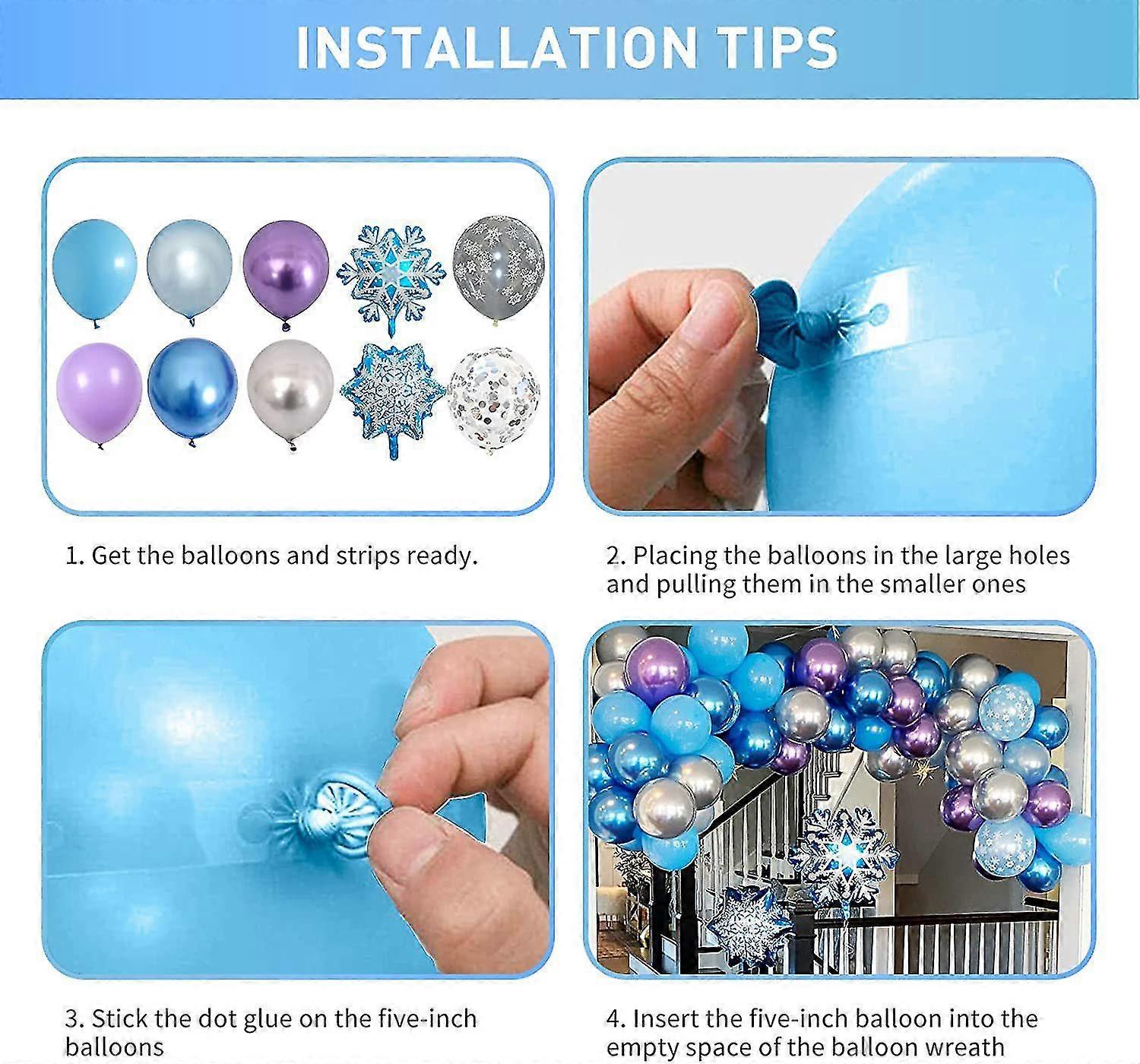 Snow Queen Elsa Theme Party Balloon Set Blue Balloon For Birthday ...