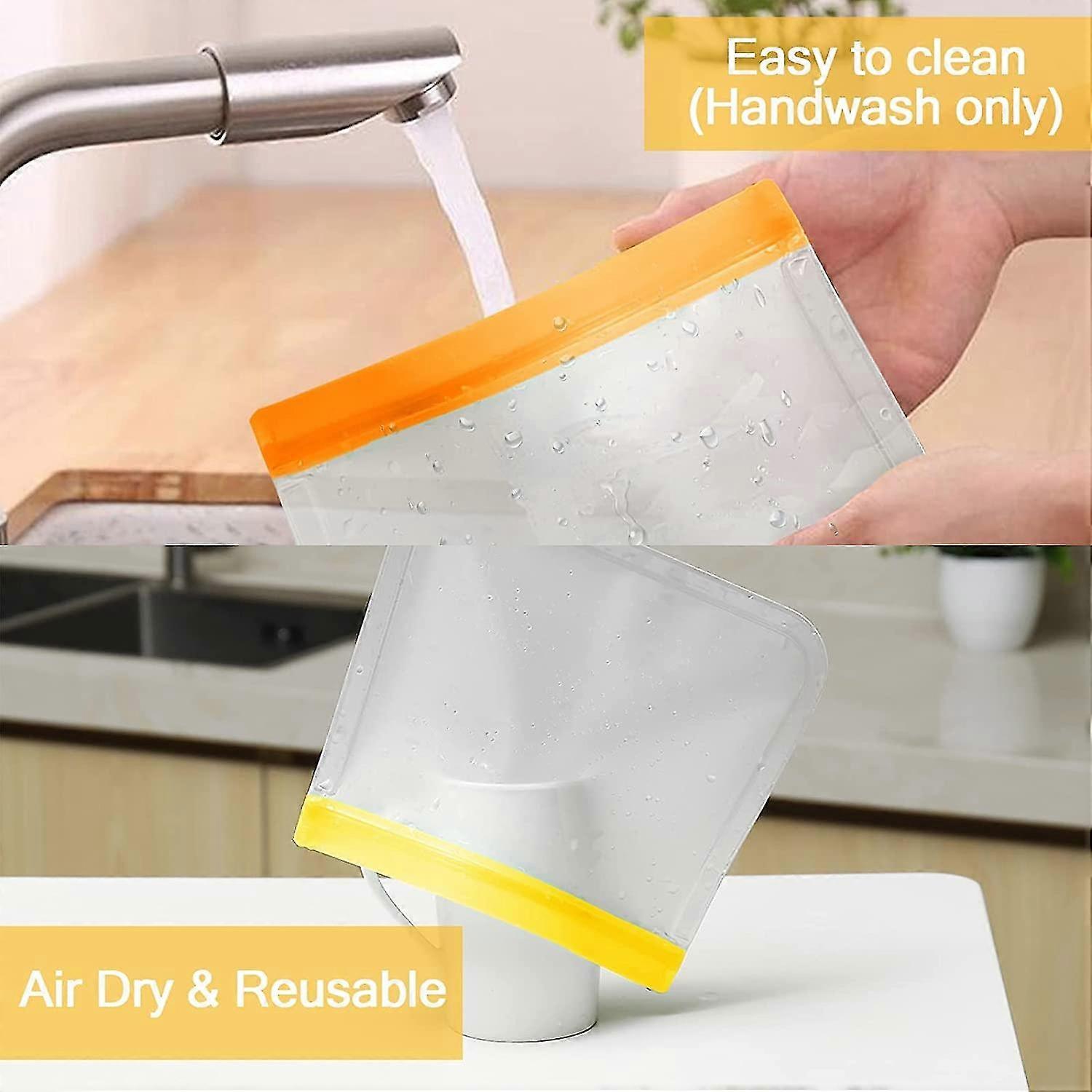 Reusable Food Storage Bags - 12 Pack Bpa Free Freezer Bags - Leakproof ...